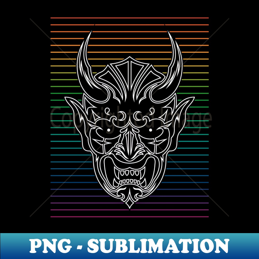 Shinigami Japanese Mask Lines - Instant PNG Sublimation Down | Inspire ...