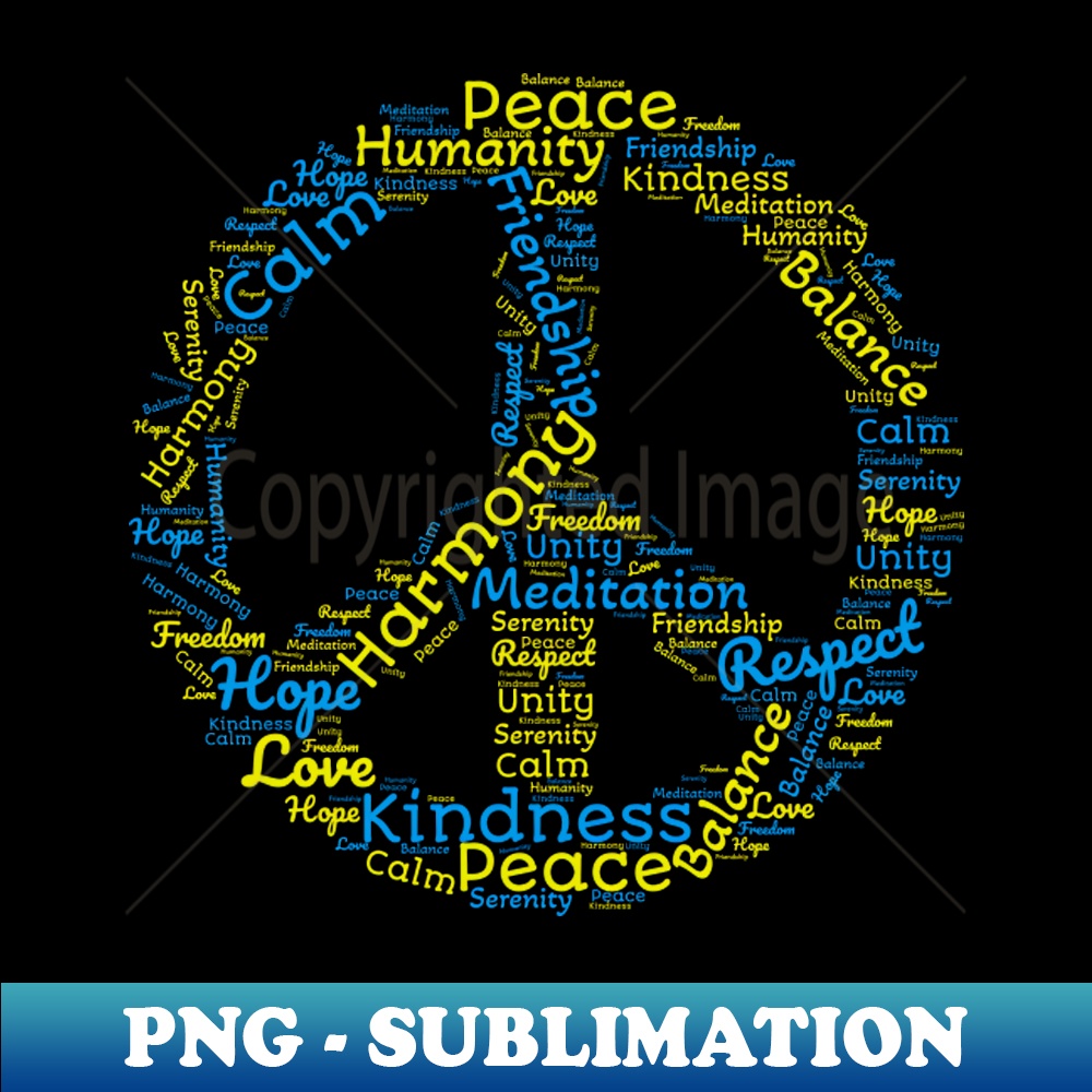 Peace symbol word cloud - Premium Sublimation Digital Downlo - Inspire ...