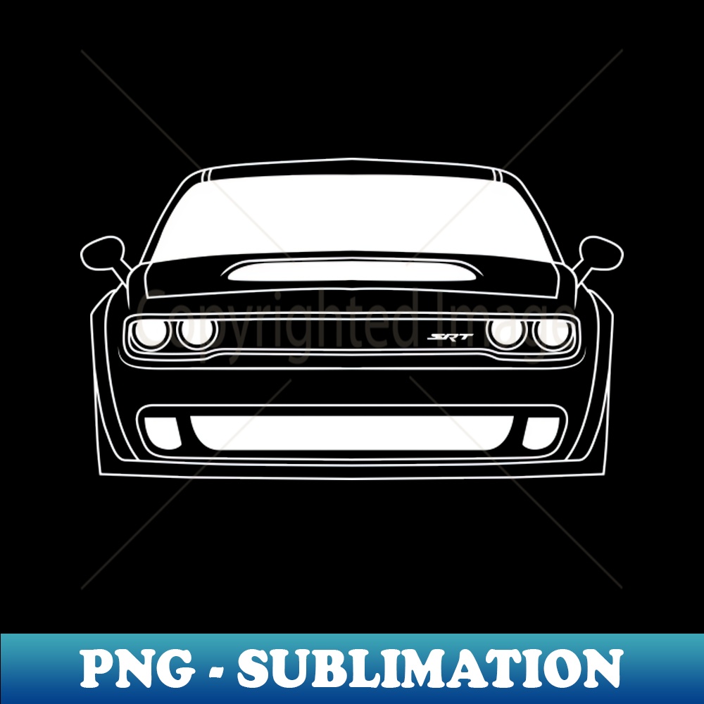 Dodge Challenger SRT White Outline - PNG Sublimation Digital | Inspire ...