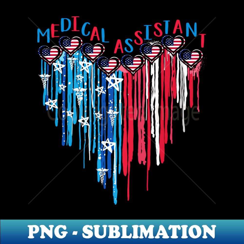Medical Assistant Life American Flag Melting Heart 4th Of Ju | Inspire ...