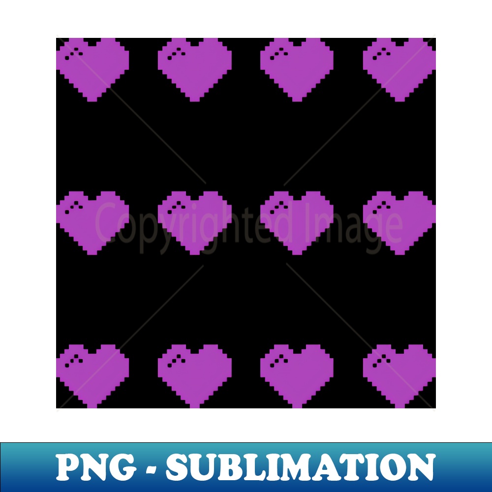 Pixel Art PURPLE HEART Emoji Bitmap - Exclusive Sublimation | Inspire ...