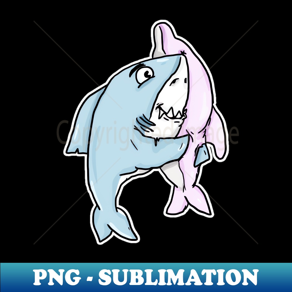 shark hugging a dolphin plush - PNG Transparent Sublimation | Inspire ...