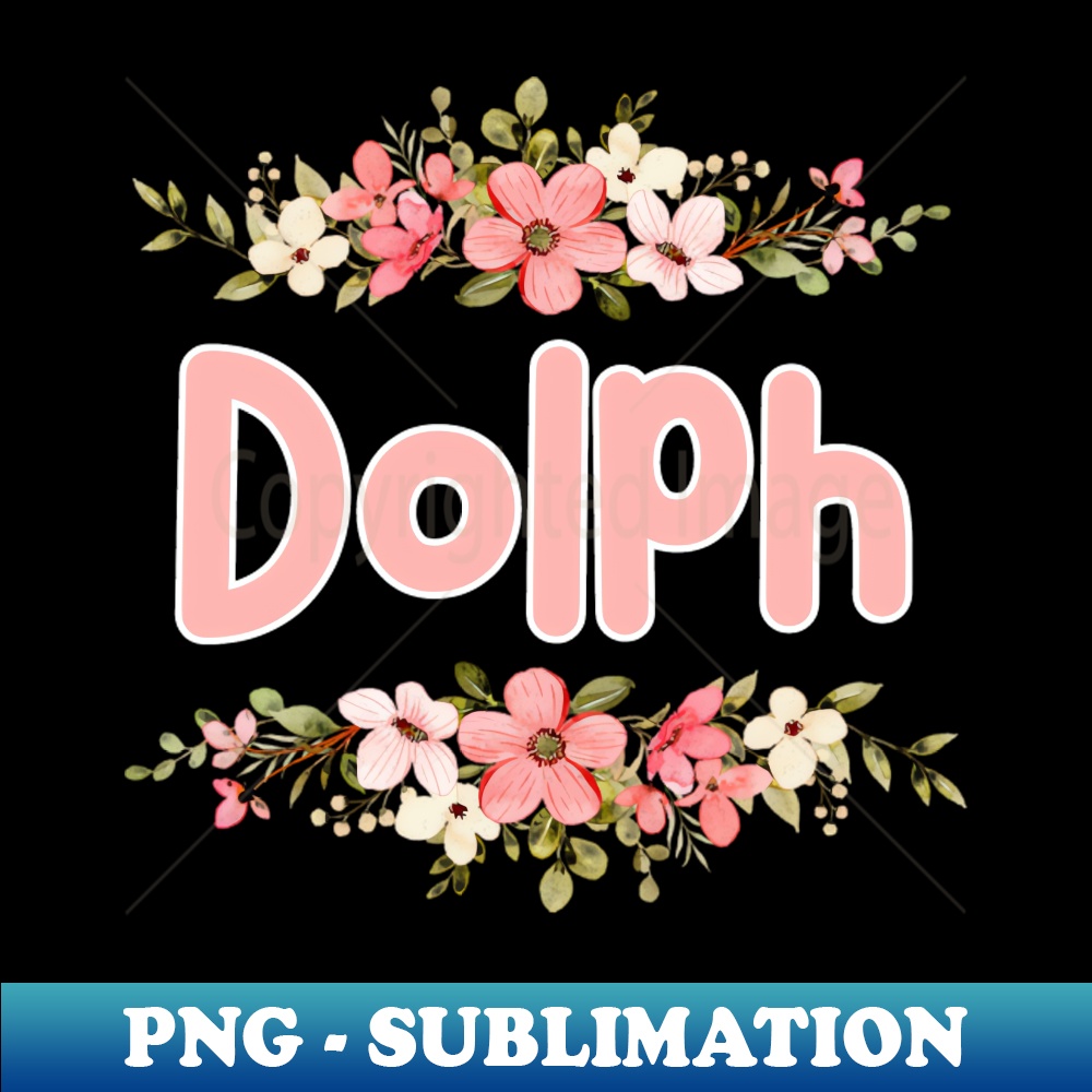 Flower Border Dolph Name Label - Exclusive PNG Sublimation D | Inspire ...