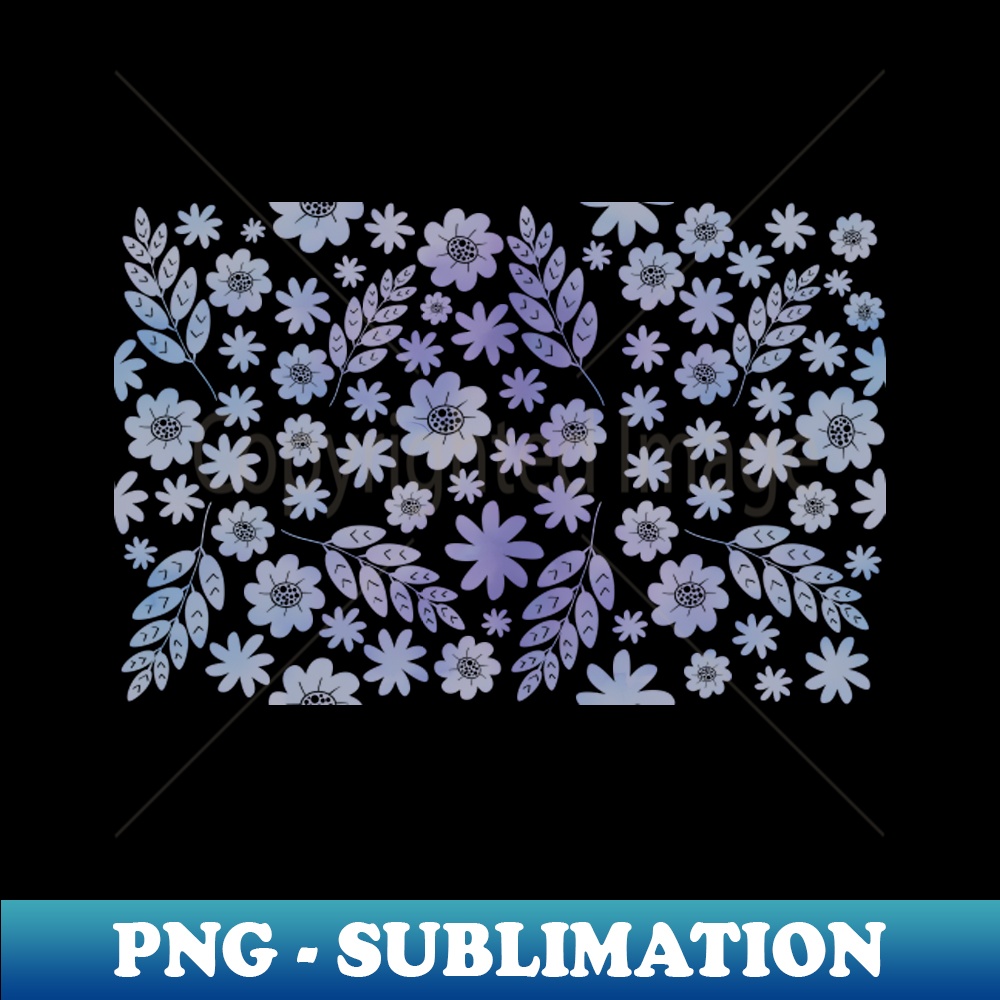 Grey Lavender Floral Pattern - PNG Transparent Sublimation - Inspire Uplift