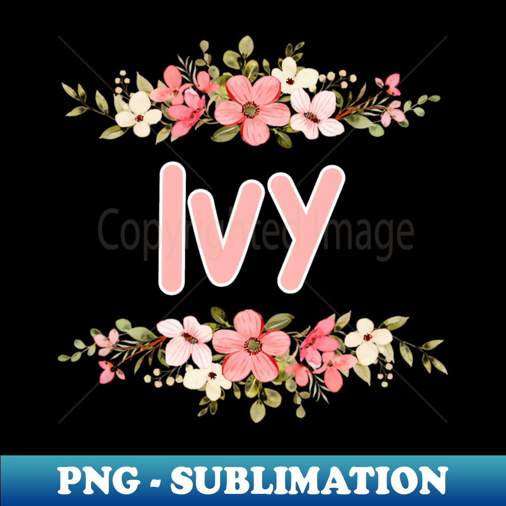 Flower Border Ivy Name Label - PNG Transparent Digital Downl | Inspire ...