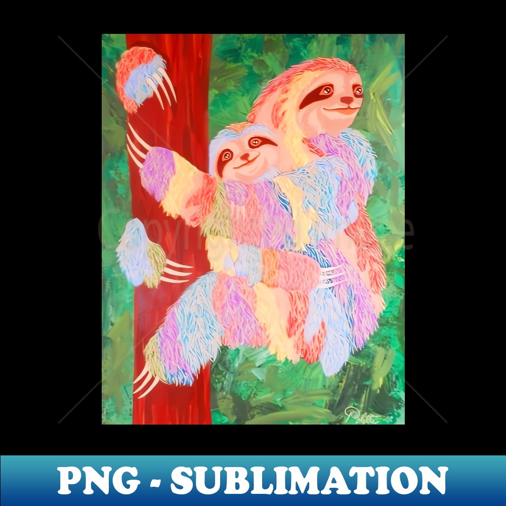 Sloths Mom and Baby - PNG Transparent Digital Download File - Inspire ...