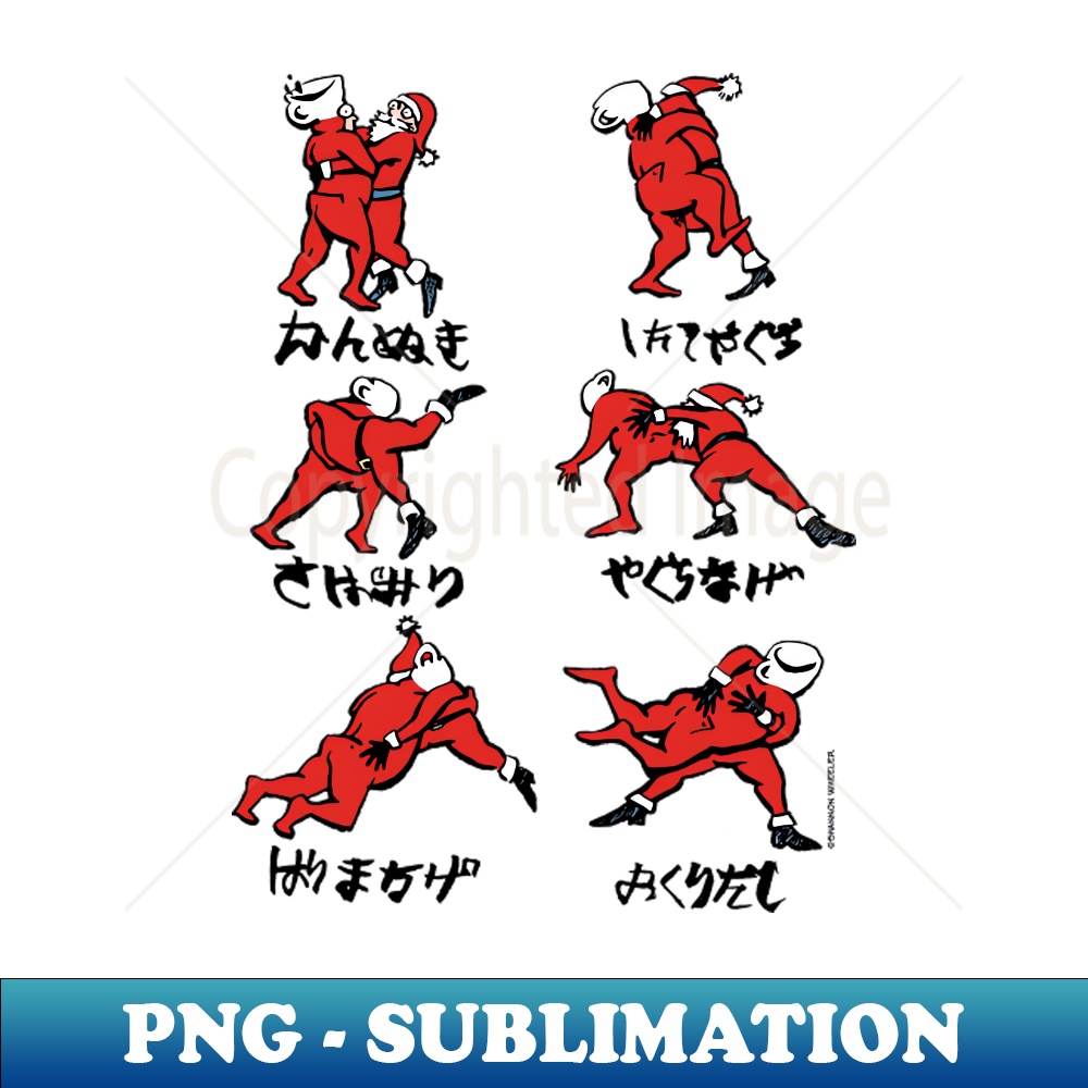 Sumo with Santa - Retro PNG Sublimation Digital Download - S - Inspire ...