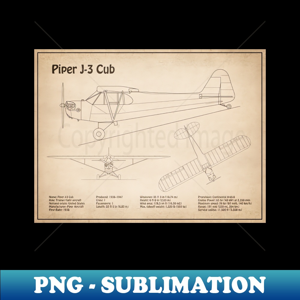 Piper J-3 Cub - Airplane Blueprint - SD - Special Edition Su | Inspire ...