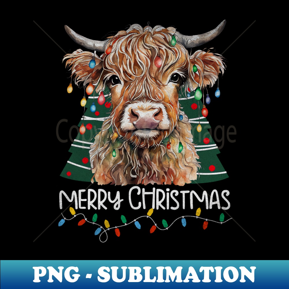 Highland cow and Merry Christmas Christmas with cute Highlan | Inspire ...