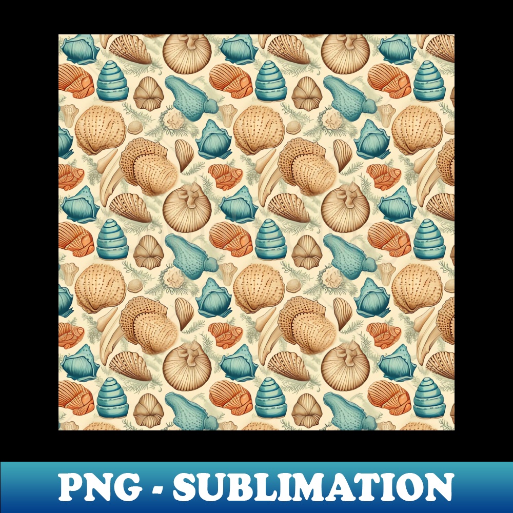 Seashell Seamless Pattern Sea Shell Clam Beach Seashore Sand | Inspire ...