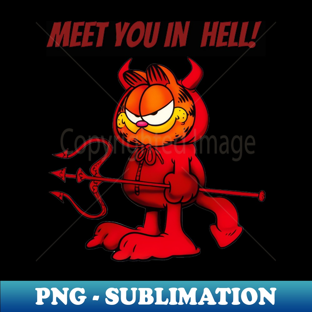 Meet Garfield the cat in hell - PNG Transparent Digital Down - Inspire ...