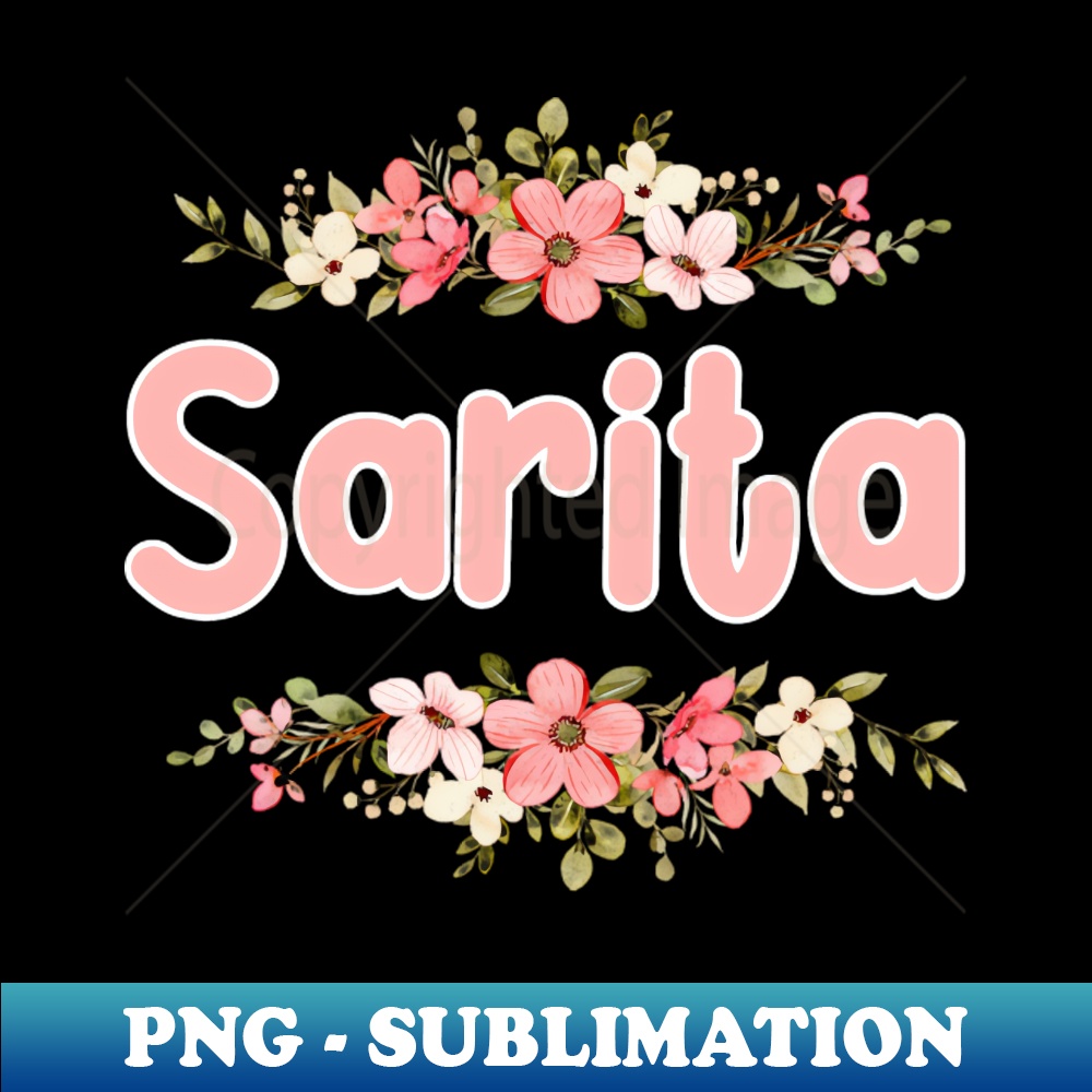 Flower Border Sarita Name Label - Digital Sublimation Downlo | Inspire ...