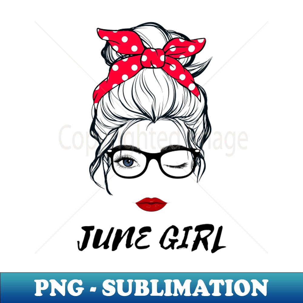 June Girl Woman Lady Wink Eye Face Birthday Gift - PNG Subl | Inspire ...