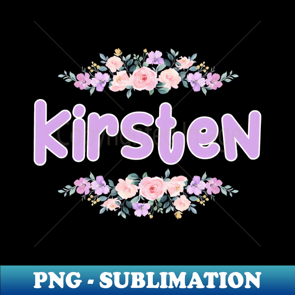 Purple Flower Kirsten Name Label - Premium Sublimation Digit - Inspire ...