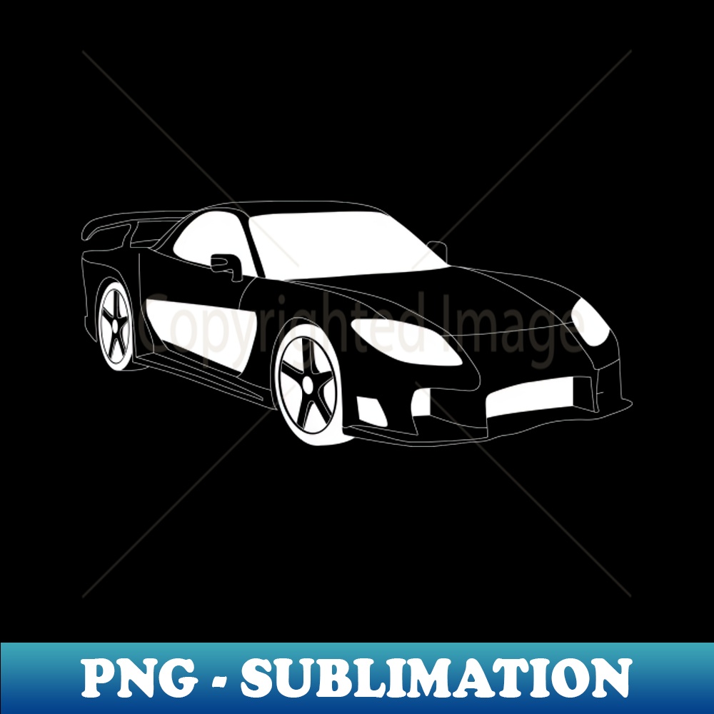 FF Mazda RX7 White Outline - Modern Sublimation PNG File - C | Inspire ...