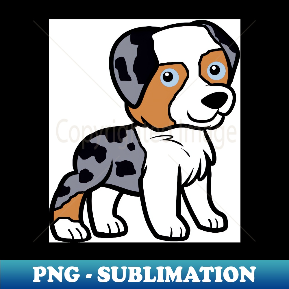 miniature american shepherd blue merle cartoon - PNG Transpa - Inspire ...