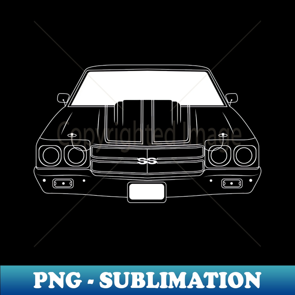Chevrolet Chevelle SS White Outline - Retro PNG Sublimation | Inspire ...