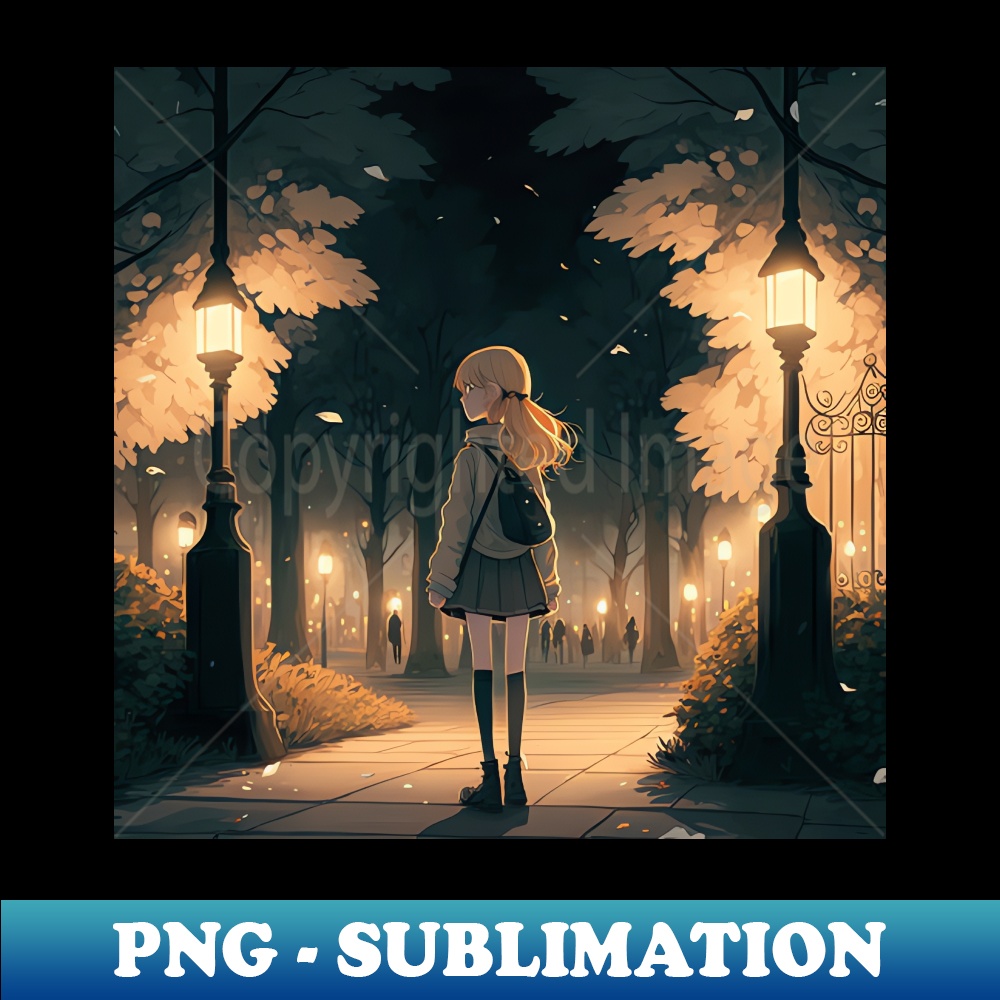 A Nighttime Stroll Girls Peaceful Park Walk - High-Resolutio | Inspire ...