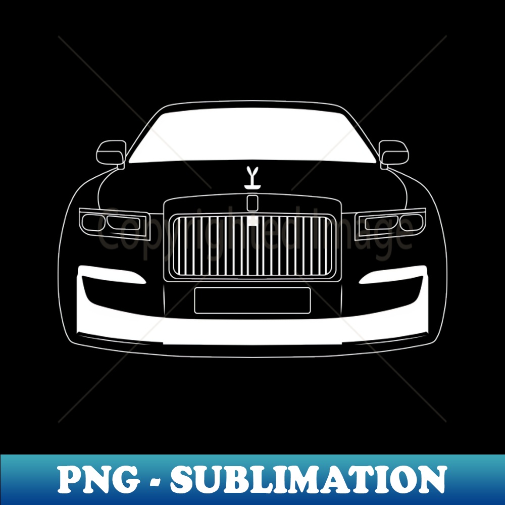 Rolls Royce Ghost White Outline - Vintage Sublimation PNG Do | Inspire ...