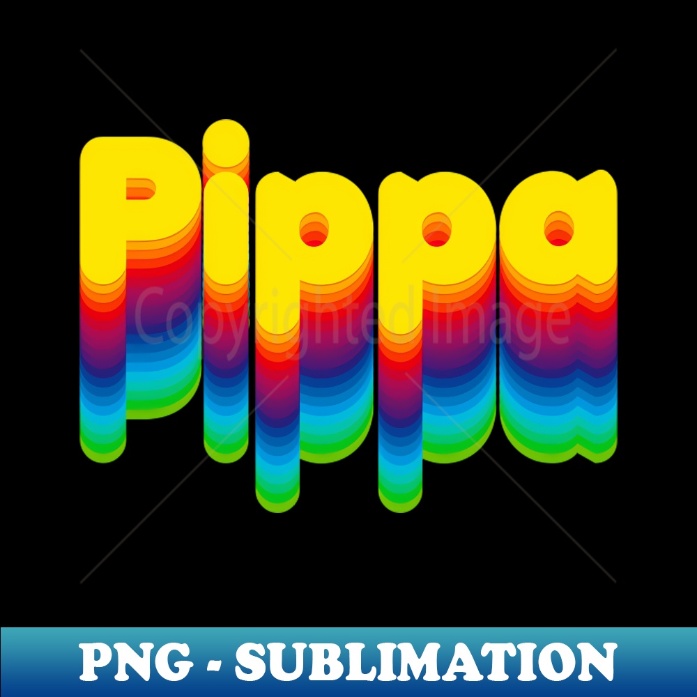 Rainbow Layers Pippa Name Label - Modern Sublimation PNG Fil - Inspire ...
