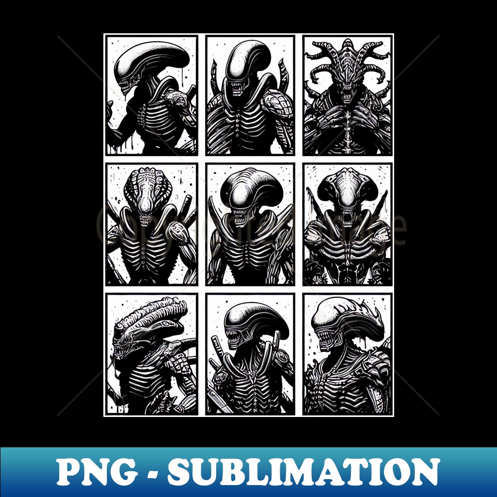 ALIEN Xenomorph Artwork - Vintage Sublimation PNG Download - | Inspire ...