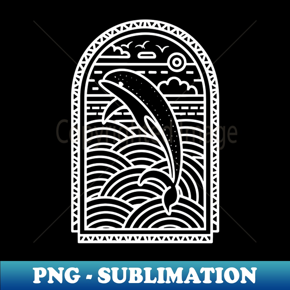 Dolphin Jumping Over The Sea White - Exclusive PNG Sublimati | Inspire ...