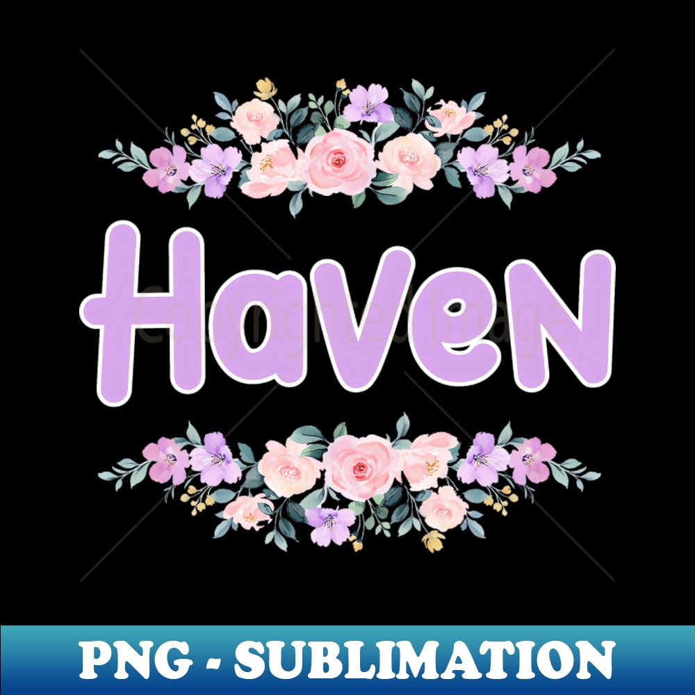 Purple Flower Haven Name Label - PNG Transparent Digital Dow | Inspire ...