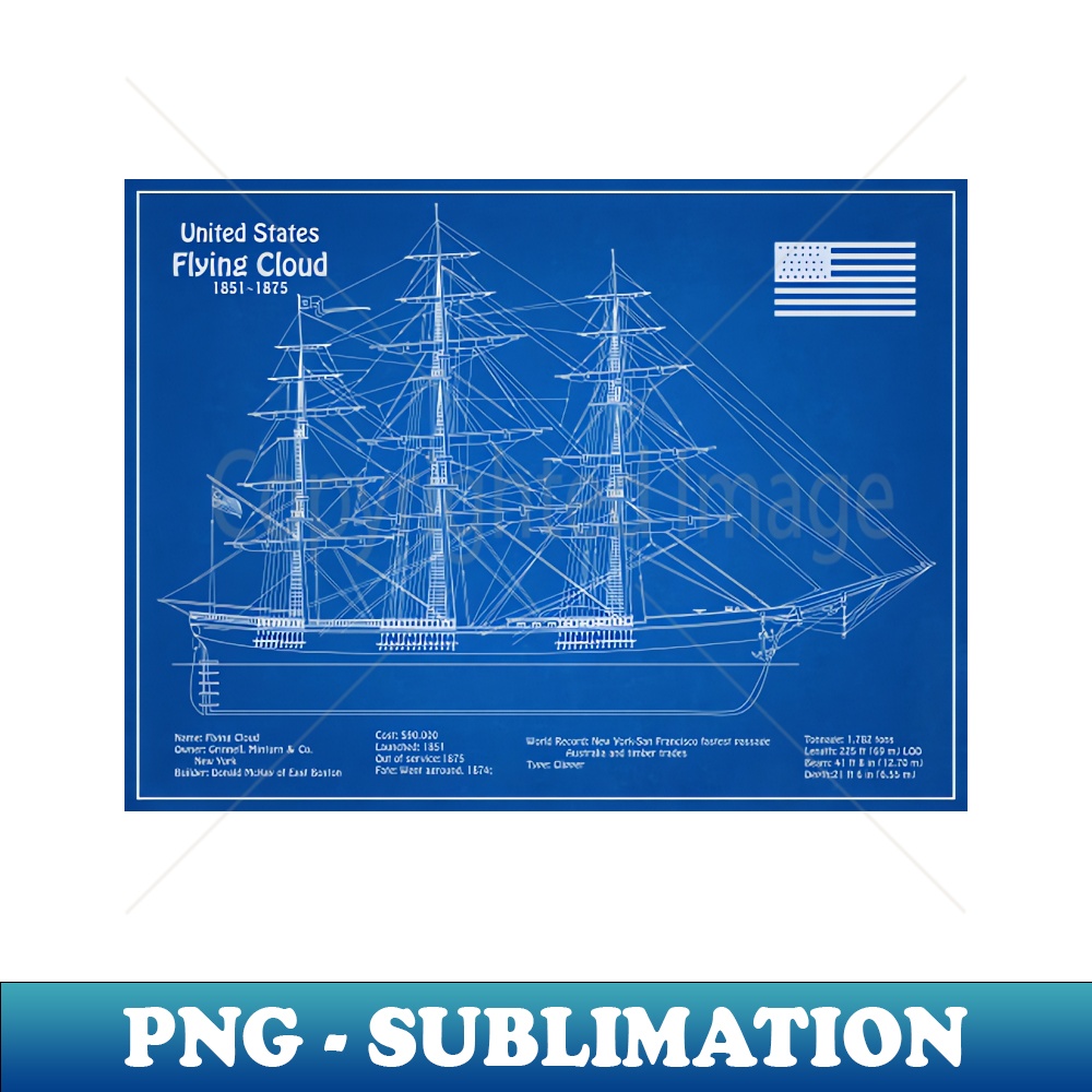 Flying Cloud Clipper Tall-Ship - AD - Exclusive Sublimation | Inspire ...