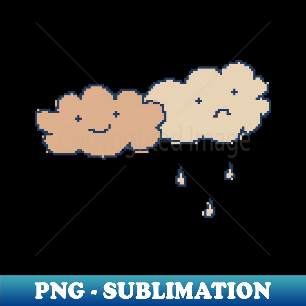 Moody Happy And Sad Clouds Pixel Art - Creative Sublimation - Inspire ...