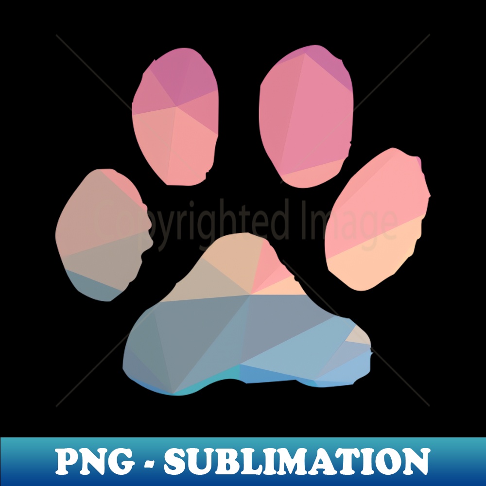 Dog Paw Print Silhouette Geometric Shapes from Pink to Blue | Inspire ...