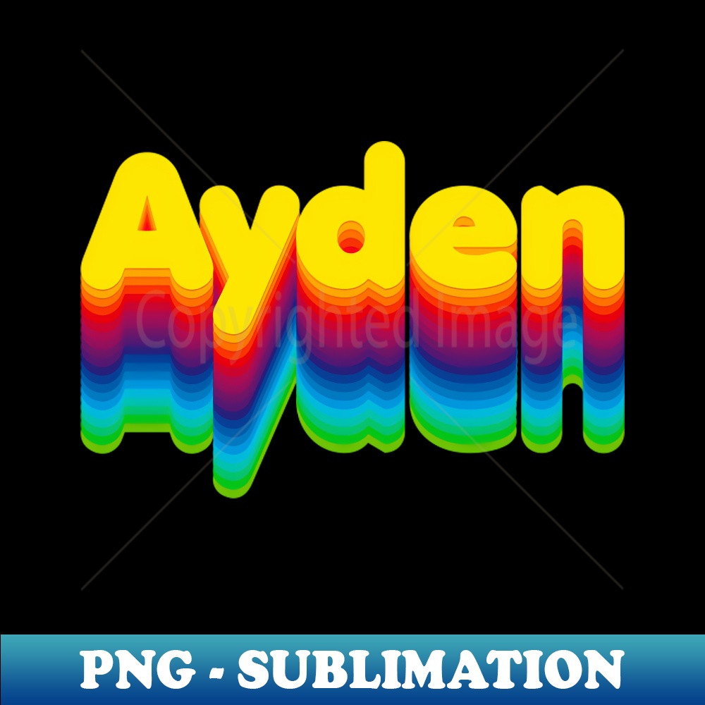 Rainbow Layers Ayden Name Label - Instant PNG Sublimation Do | Inspire ...
