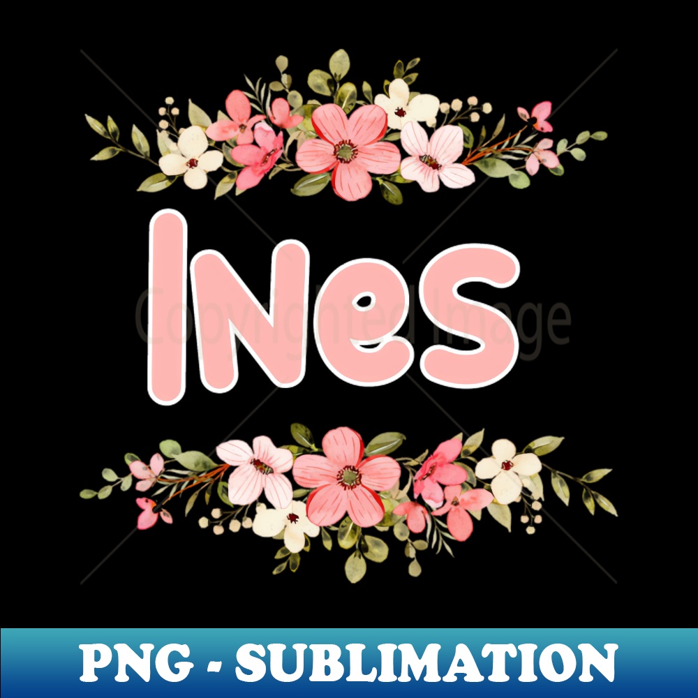 Flower Border Ines Name Label - Professional Sublimation Dig | Inspire ...