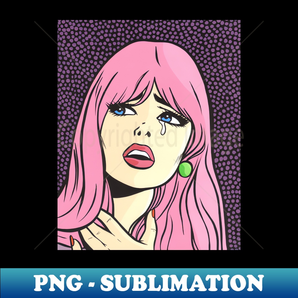 Pink Crying Comic Girl - Creative Sublimation PNG Download - | Inspire ...