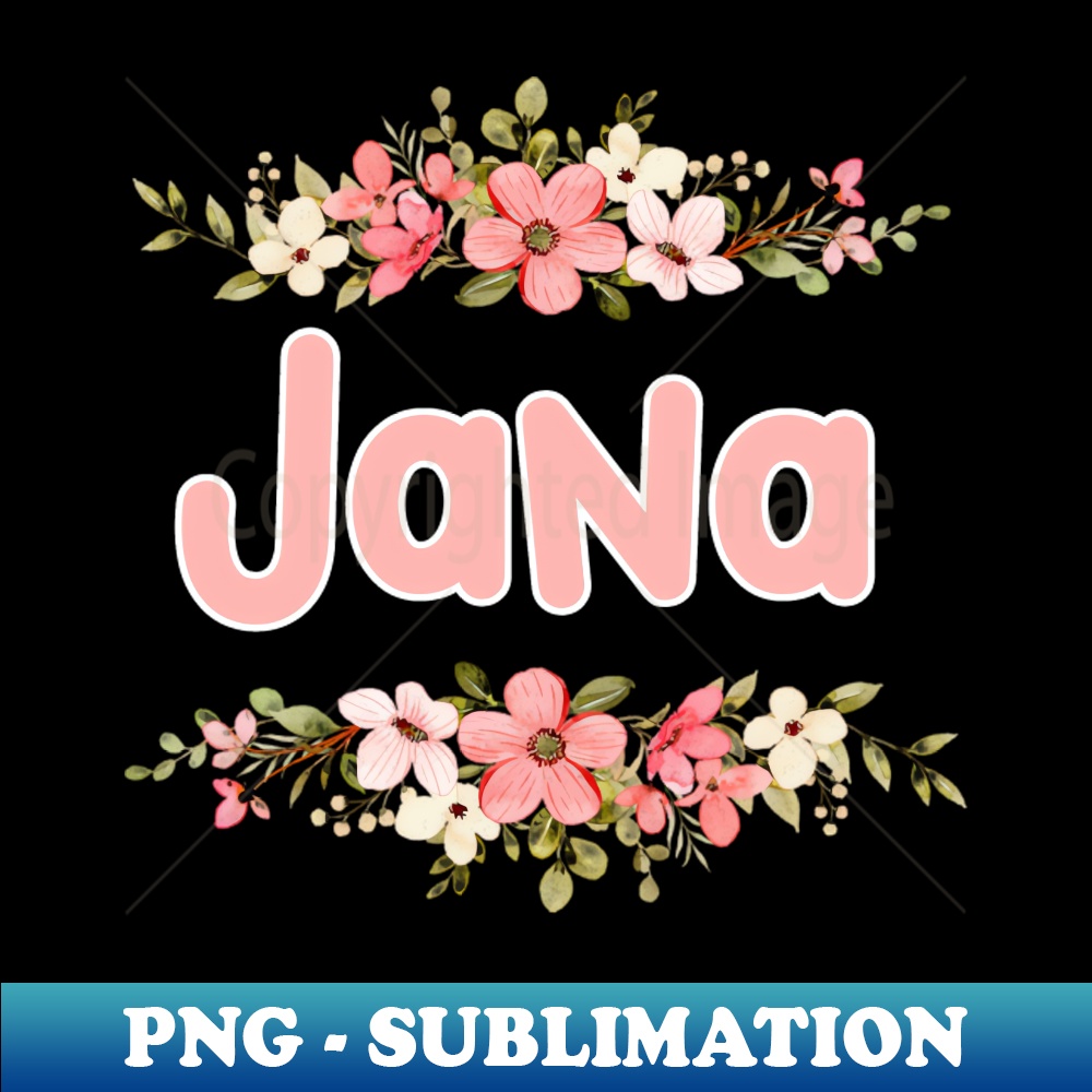 Flower Border Jana Name Label - Premium Sublimation Digital | Inspire ...