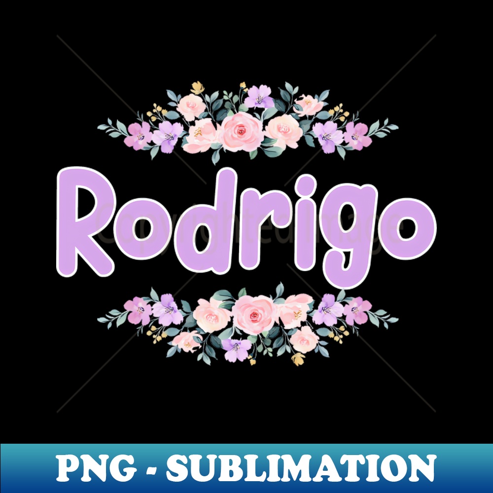 Purple Flower Rodrigo Name Label - High-Resolution PNG Subli | Inspire ...