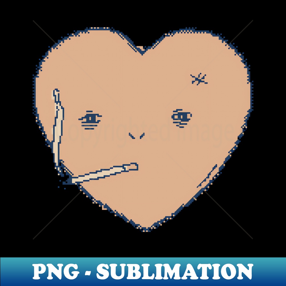 Tired Heart Pixel Art - Stylish Sublimation Digital Download - Inspire ...