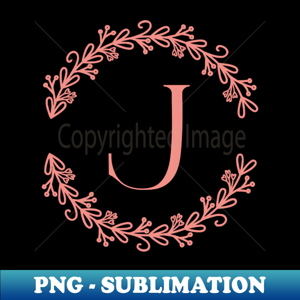 Pink Monogram- Letter J - Artistic Sublimation Digital File | Inspire ...