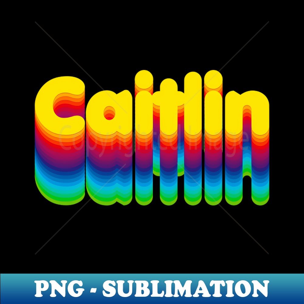 Rainbow Layers Caitlin Name Label - Instant Sublimation Digi | Inspire ...