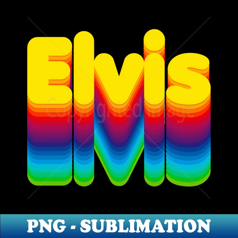 Rainbow Layers Elvis Name Label - Trendy Sublimation Digital - Inspire ...