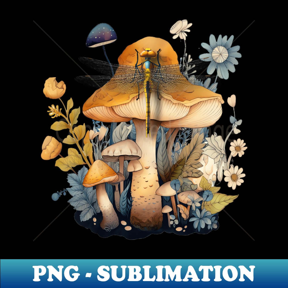 Floral Dragonfly Mushroom - Exclusive Sublimation Digital Fi | Inspire ...