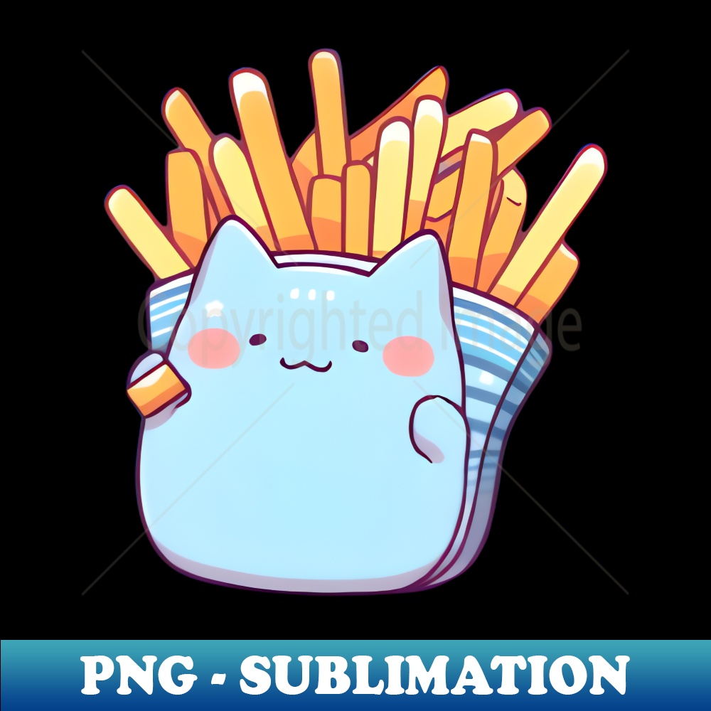French Fries Cat Cute-Kawaii - Exclusive PNG Sublimation Dow - Inspire ...