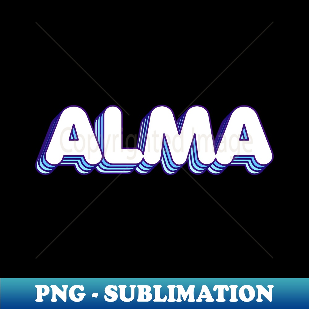 Blue Layers Alma Name Label - Signature Sublimation PNG File | Inspire ...