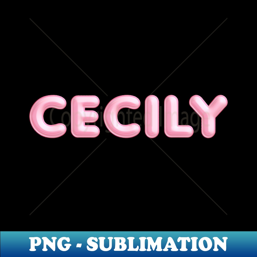 Cecily Name Pink Balloon Foil - Retro PNG Sublimation Digita | Inspire ...