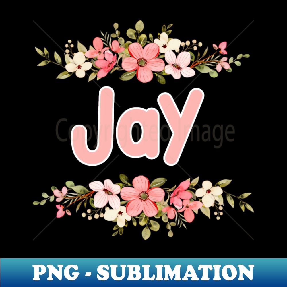 Flower Border Jay Name Label - PNG Transparent Sublimation D | Inspire ...