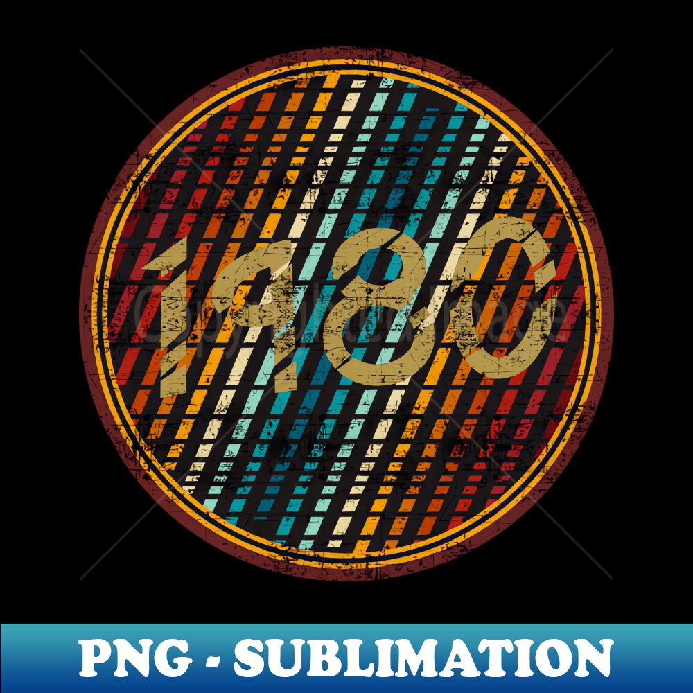 1980 Cirlce Vintage Retro - Instant PNG Sublimation Download | Inspire ...