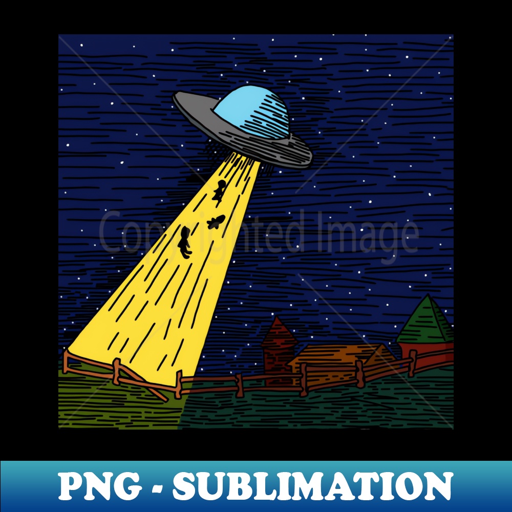 UFO Abduction - PNG Transparent Sublimation File - Defying t | Inspire ...