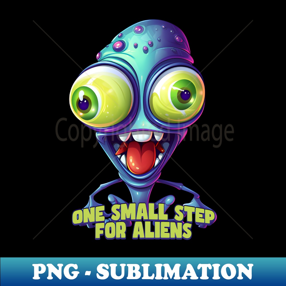 Funny Smiling Alien with Huge Eyes One Small Step for Alien | Inspire ...