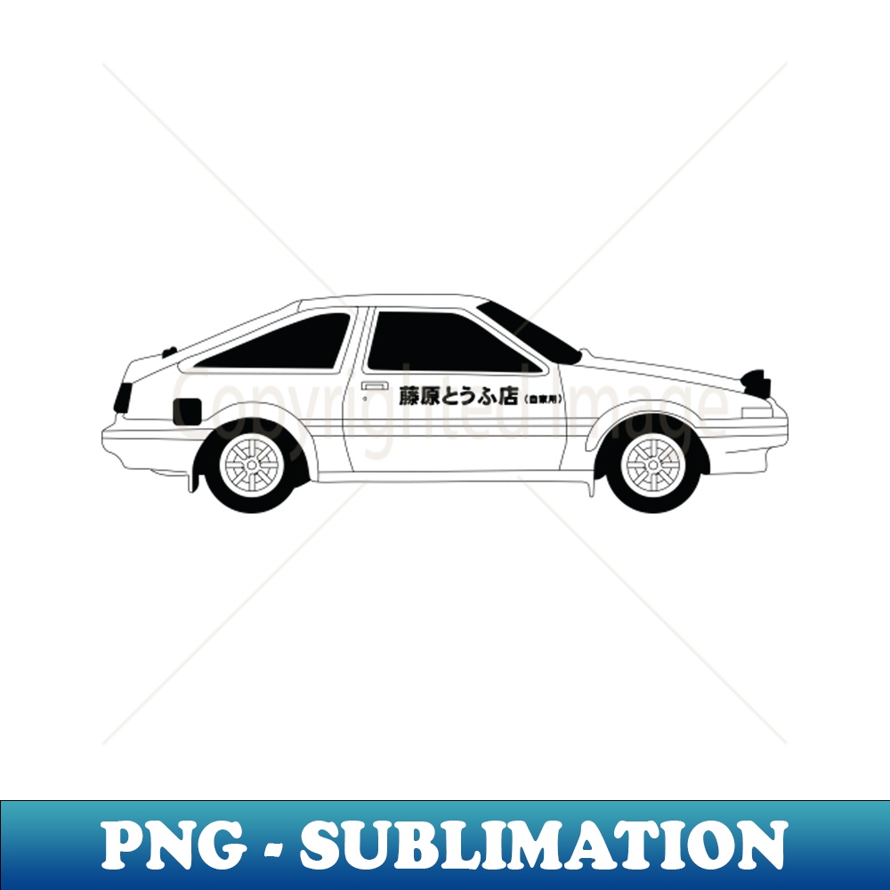 AE86 Takumi Black Outline - Instant PNG Sublimation Download - Inspire ...