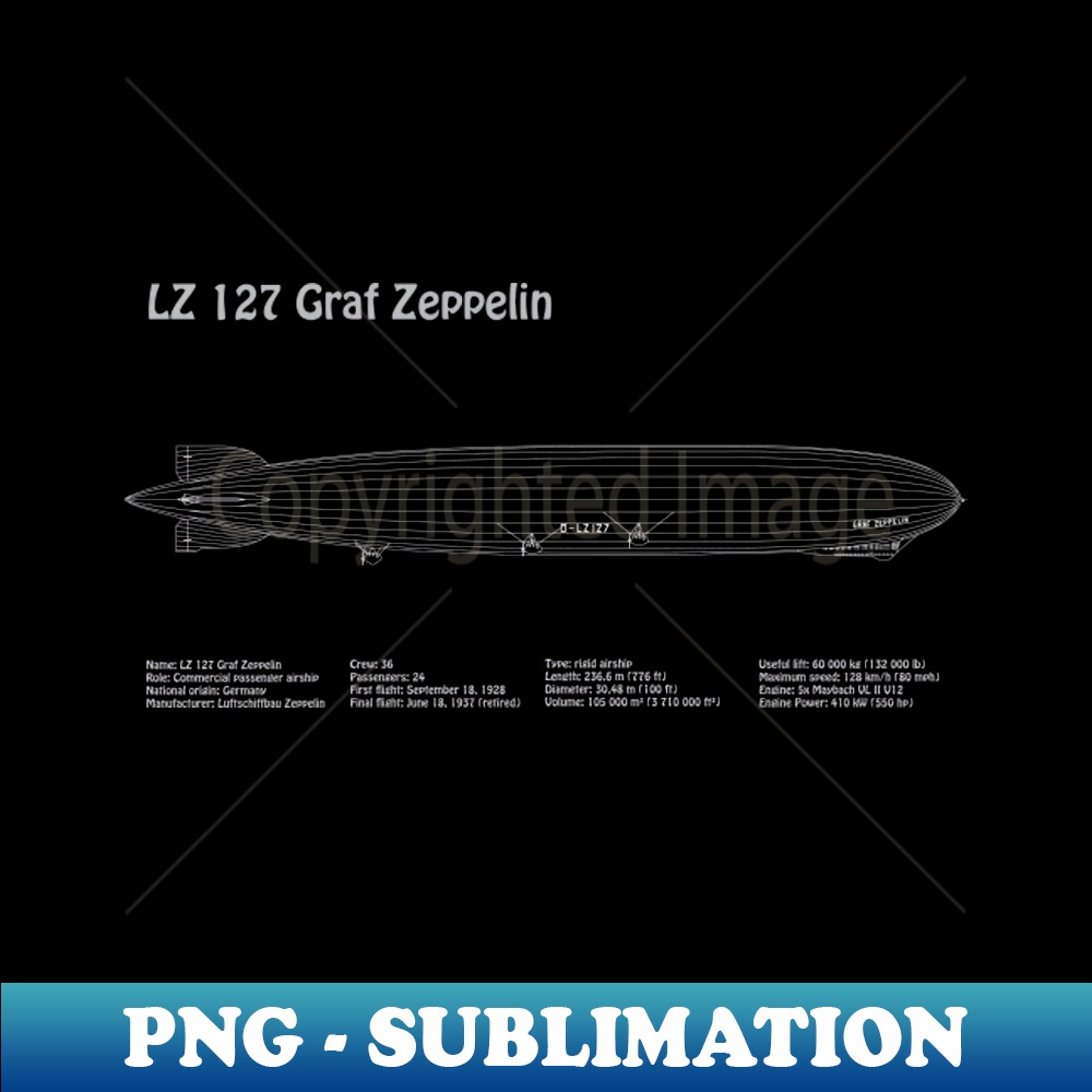 LZ 127 Graf Zeppelin Airship - ADpng - Retro PNG Sublimation | Inspire ...