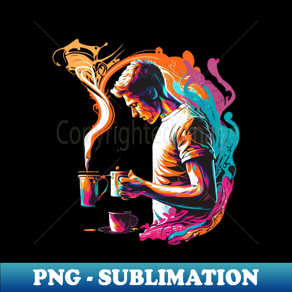 Drinking coffee - PNG Transparent Sublimation File - Transfo | Inspire ...